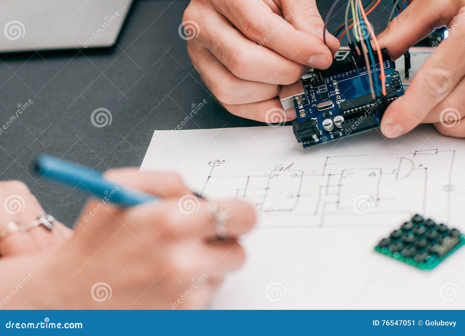 Woman Recapping Electronics Creation Process Stock Image - Image of ...