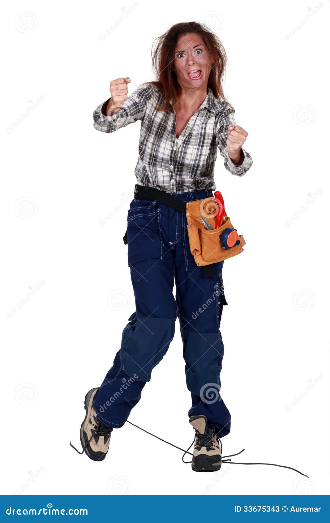 Woman Receiving Electrical Shock Stock Image - Image of explosion ...