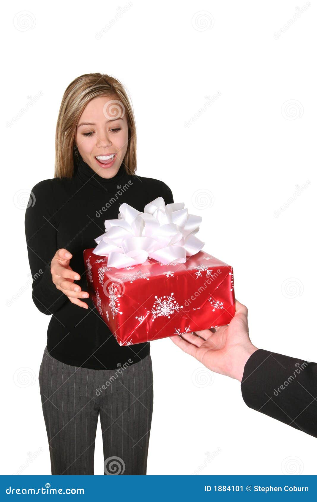 Woman Receiving a Gift stock image. Image of crush, love - 1884101