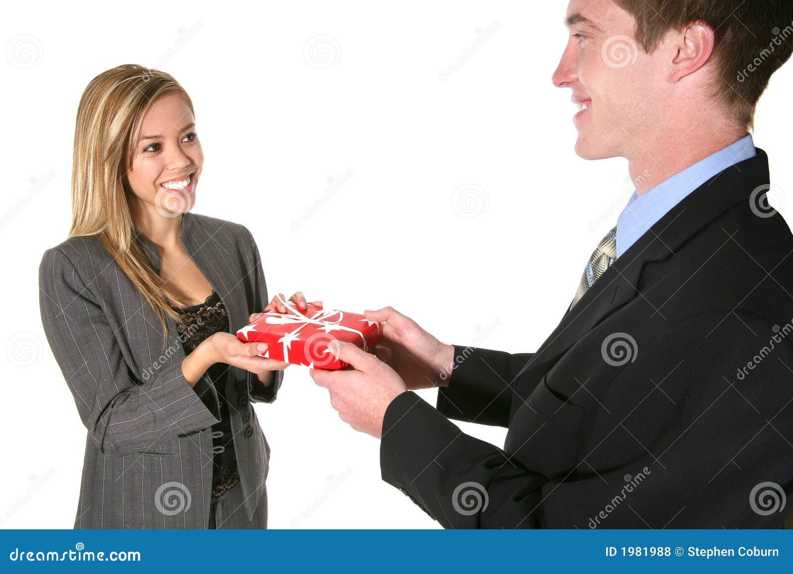 Woman Receiving A Gift Royalty Free Stock Photos - Image: 1981988