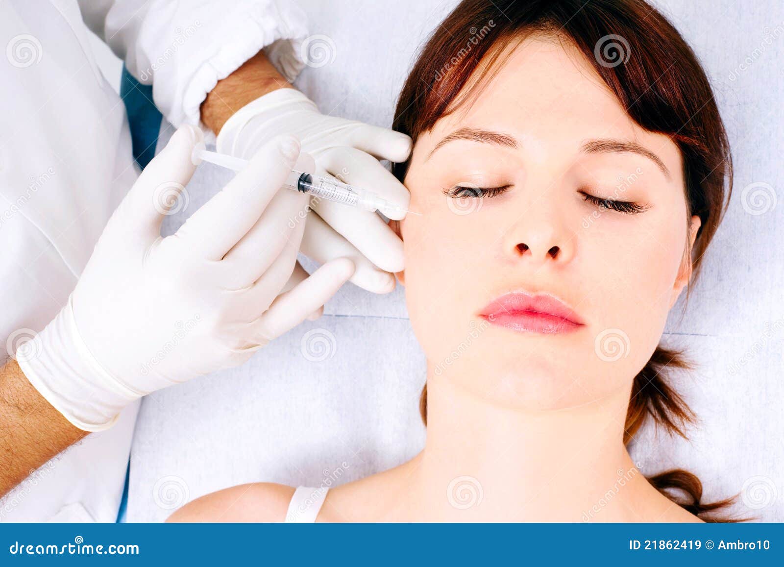 Woman Receiving an Injection of Botox from a Docto Stock Image - Image ...