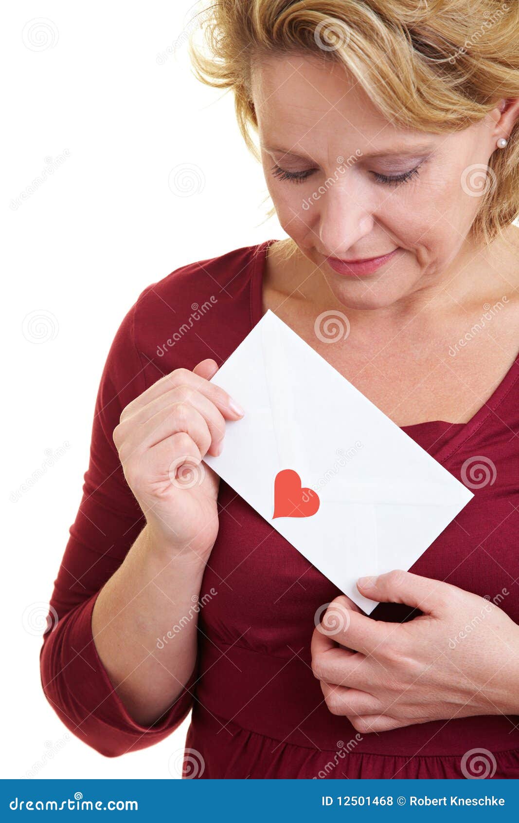 Woman Receiving Love Letter Stock Photo - Image of hands, message: 12501468