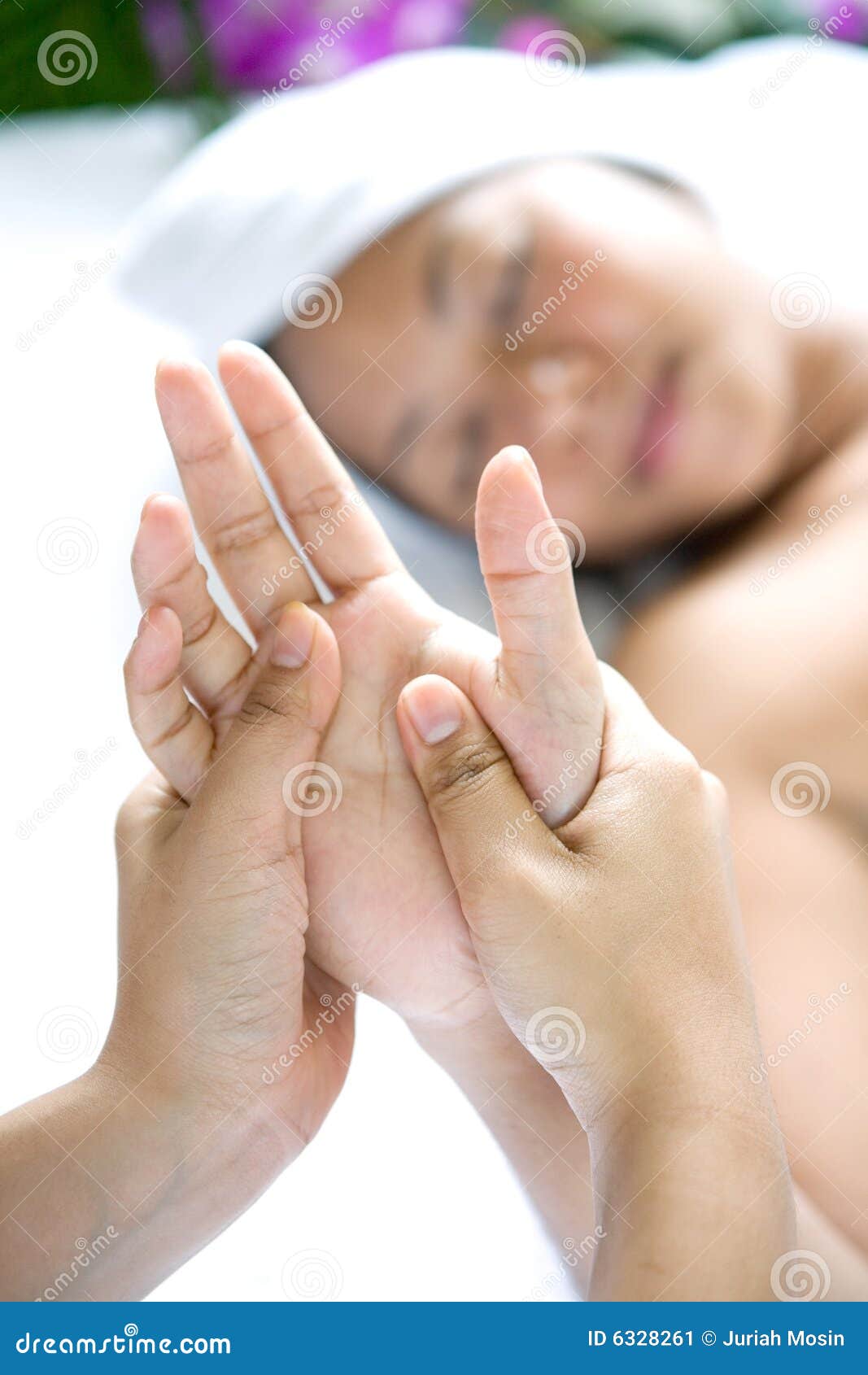 Woman Receiving Relaxing Hand Massage Stock Image - Image of medicine ...