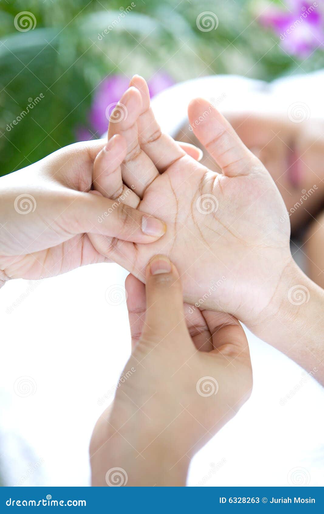 Woman Receiving Relaxing Hand Massage Stock Image - Image of hand ...
