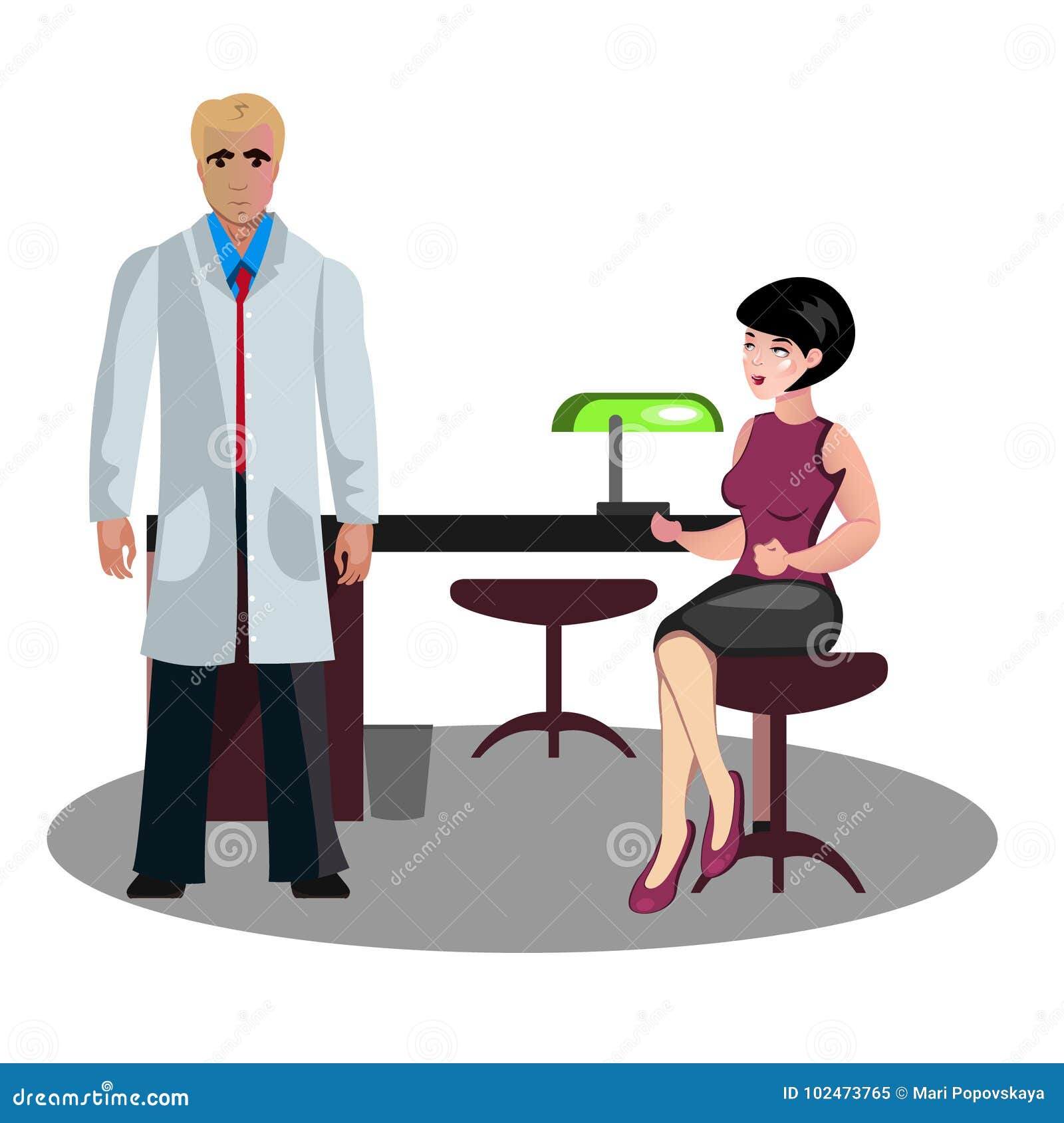 Woman at a Reception with a Doctor Stock Vector - Illustration of adult ...