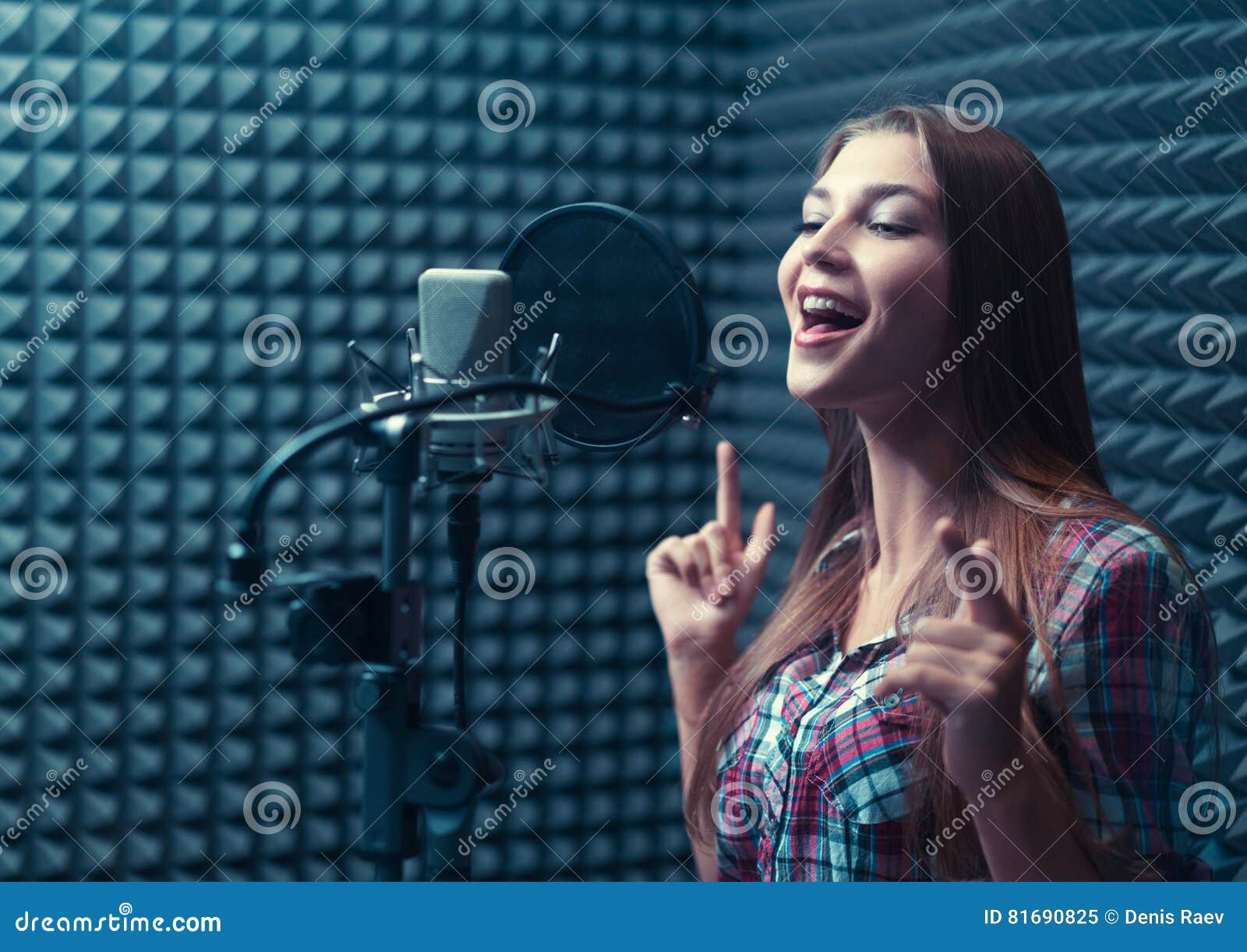 Woman in a Recording Studio Stock Image - Image of person, broadcasting ...