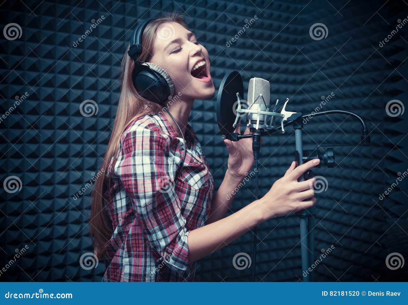 Woman in a Recording Studio Stock Photo - Image of fame, lifestyles ...