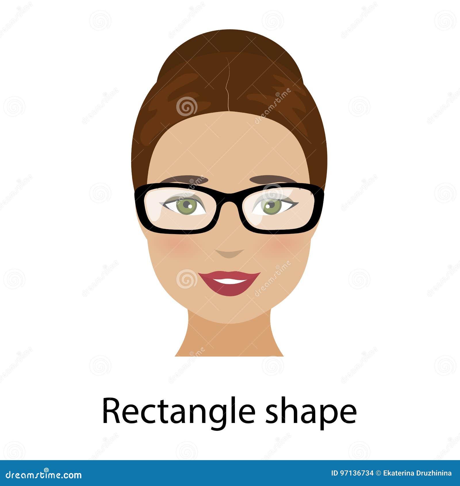 Woman With Rectangle Body Shape. Female In Swimwear With Angled ...