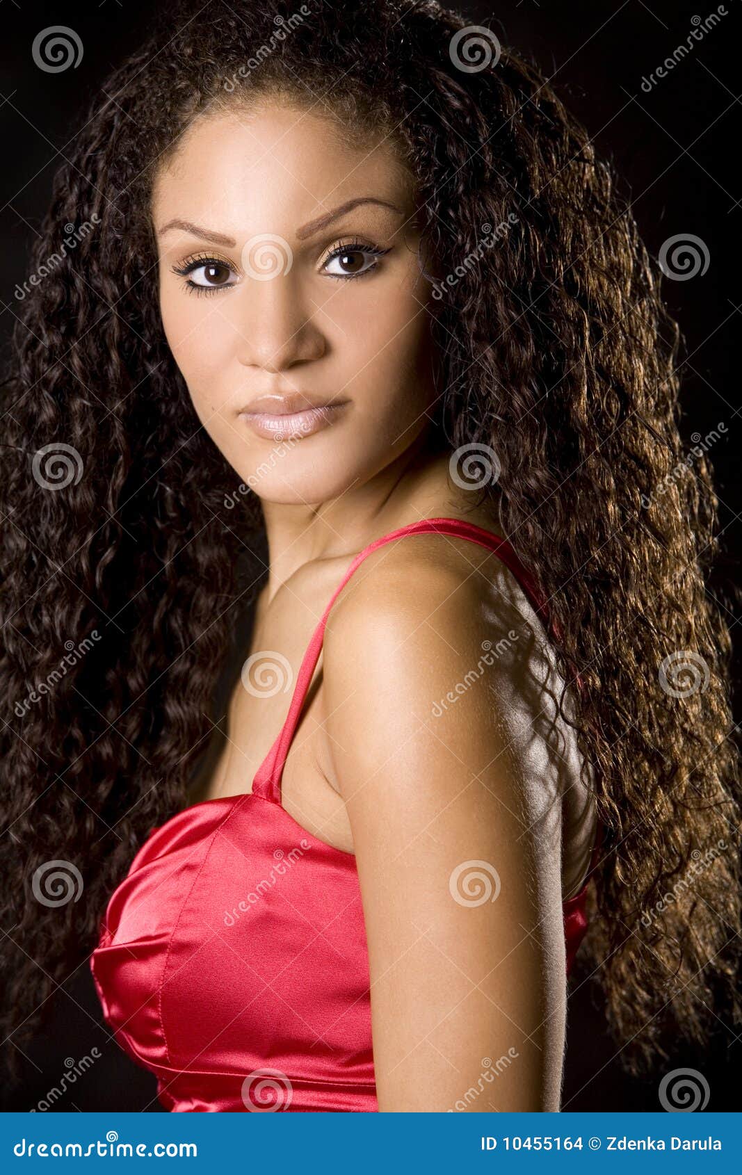 Woman in red stock photo. Image of cute, female, face - 10455164