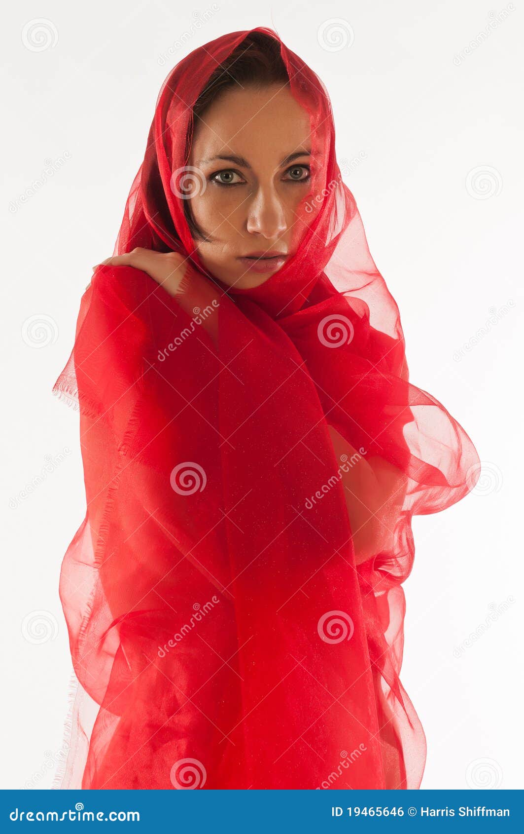 Woman in red stock photo. Image of wrapped, bare, beauty - 19465646