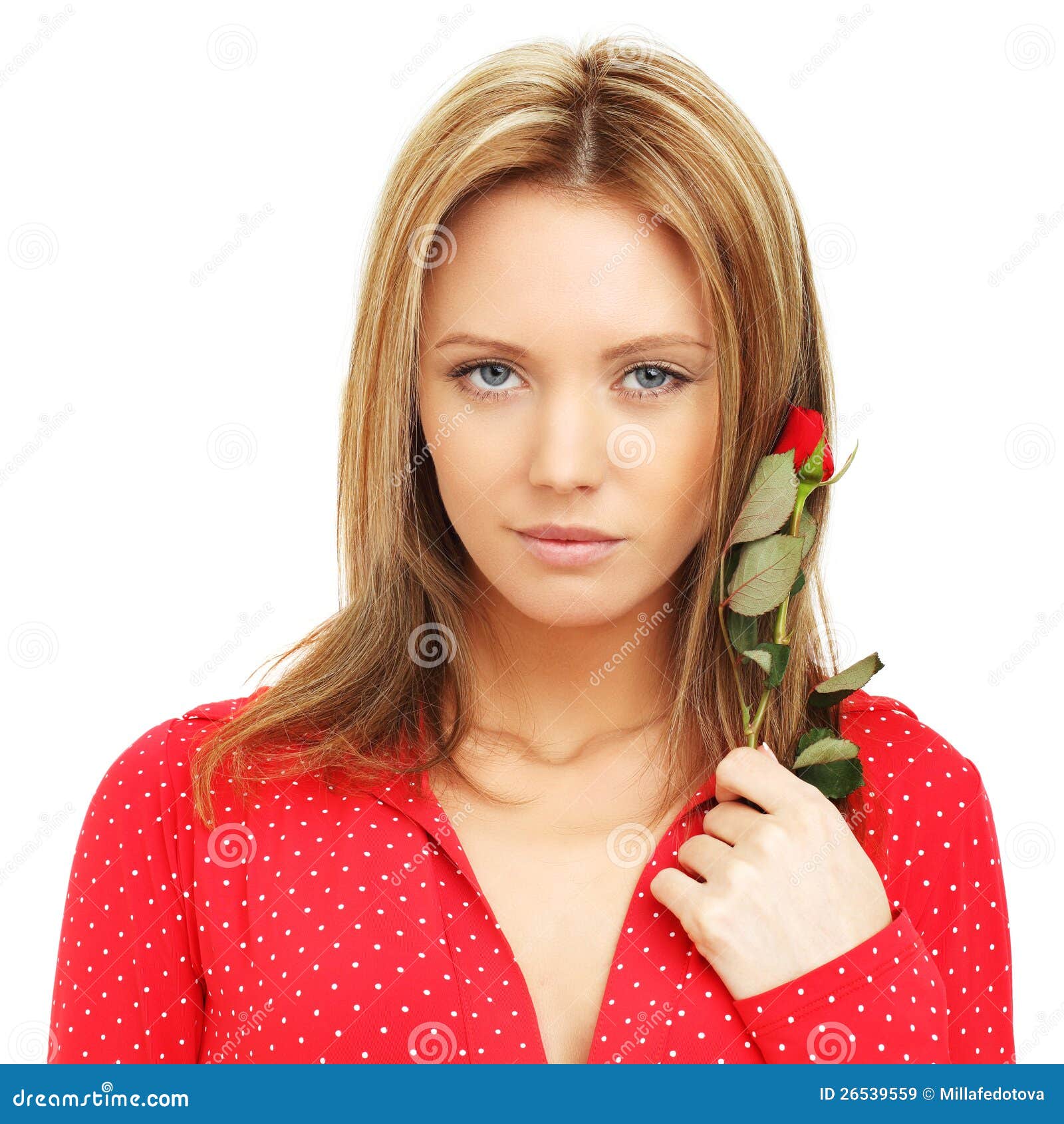 Woman in red stock image. Image of white, woman, isolated - 26539559
