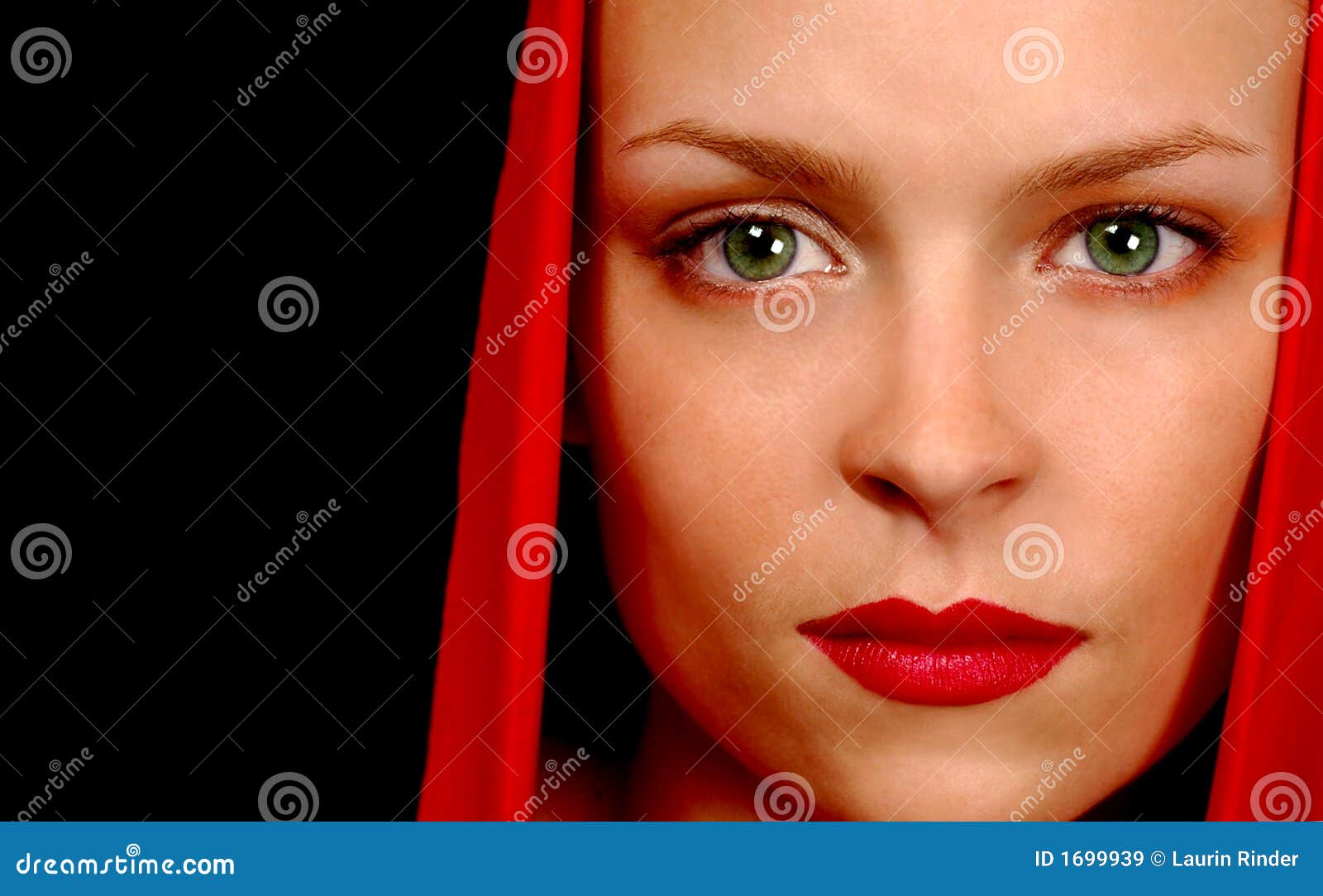 Woman in Red Cape stock image. Image of eyes, hair, attractive - 1699939