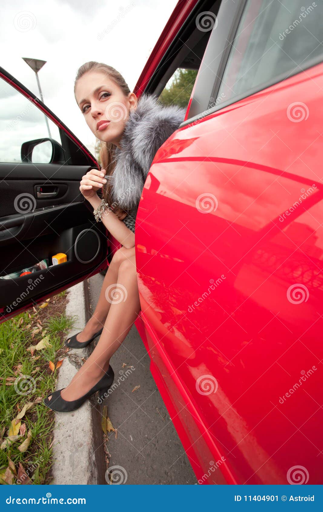 Woman in red car stock image. Image of pretty, lady, lifestyle - 11404901