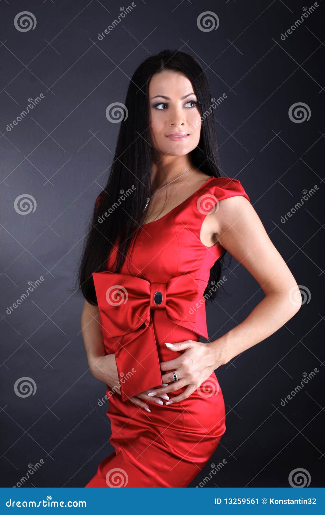 Woman in red dress stock image. Image of attractive, dress - 13259561