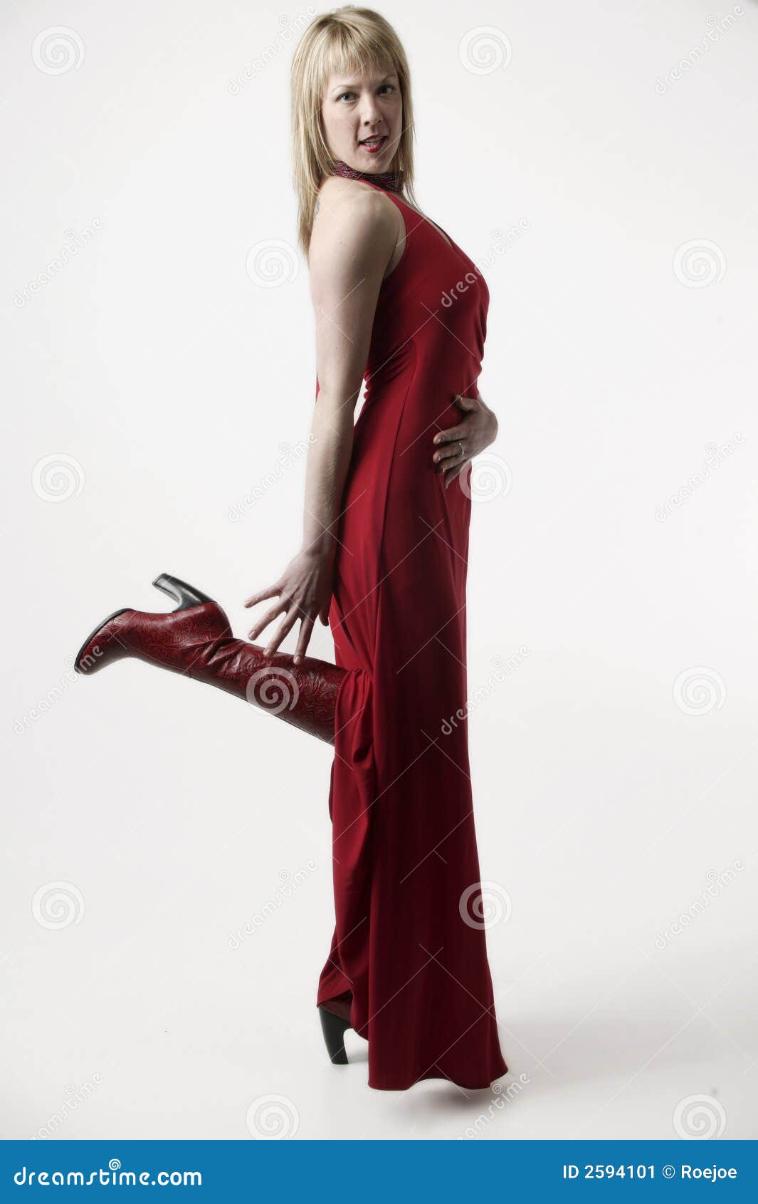 Woman in red dress stock image. Image of young, flirt - 2594101