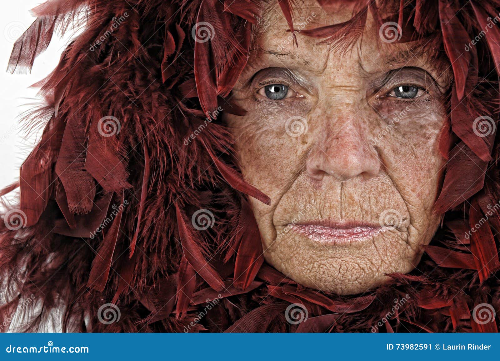 Woman with red feathers stock image. Image of pretty - 73982591