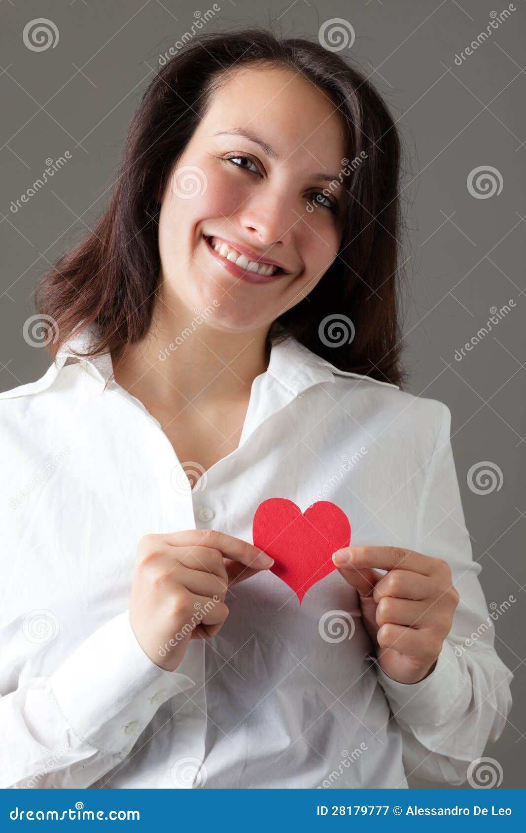 Woman with Red Heart stock image. Image of copy, space - 28179777