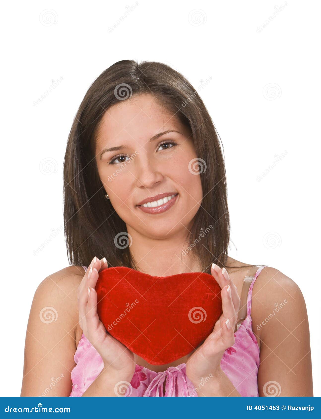 Woman with a red heart stock image. Image of face, girlfriend - 4051463