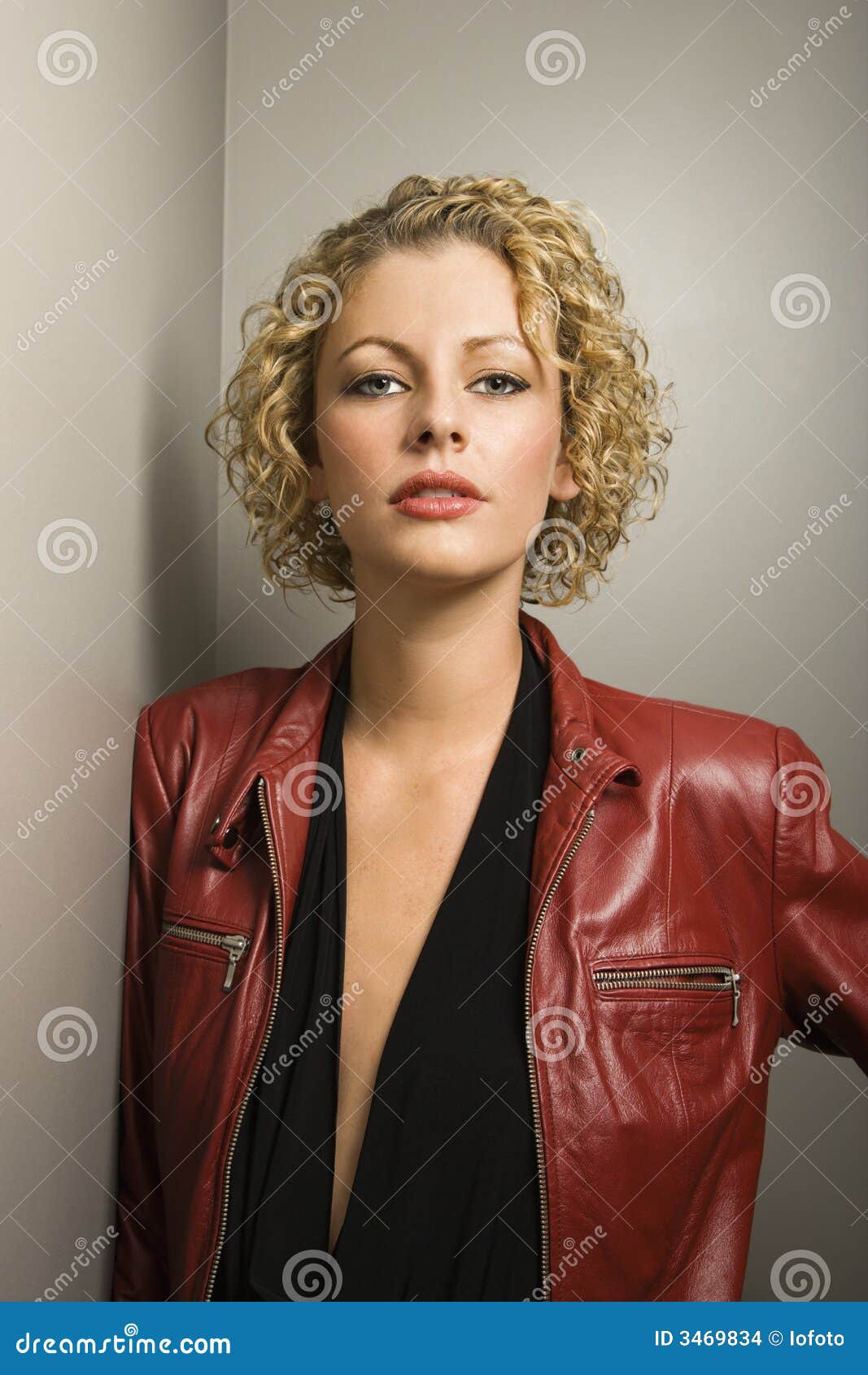 Woman in red jacket. stock photo. Image of jacket, colour - 3469834