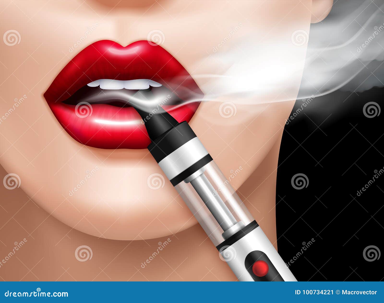 Realistic Vaping Illustration Stock Vector - Illustration of print ...