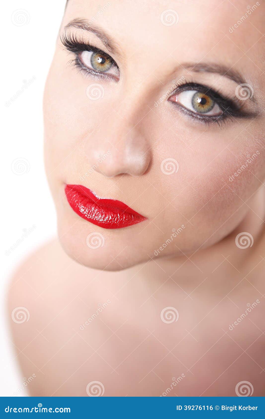 Woman with red lips stock photo. Image of lips, head - 39276116