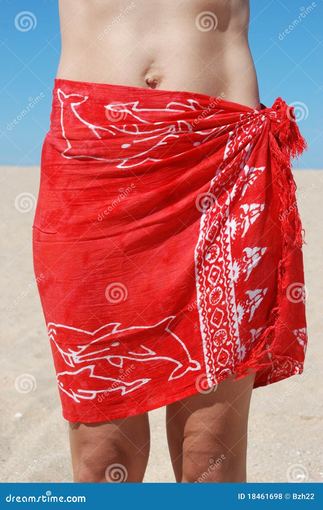 Woman in red pareo stock photo. Image of summer, body - 18461698