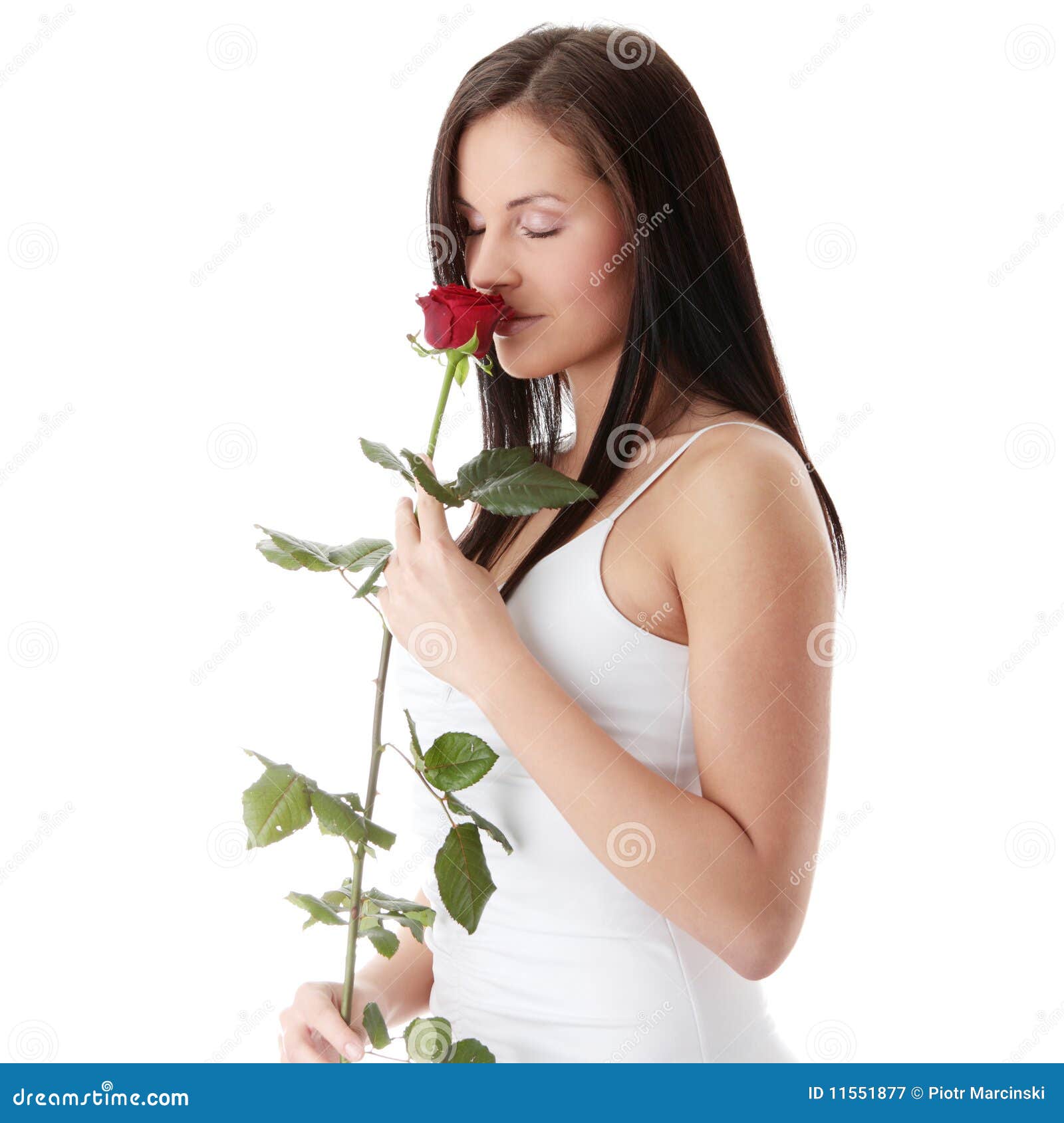 Woman with red rose stock image. Image of love, model - 11551877