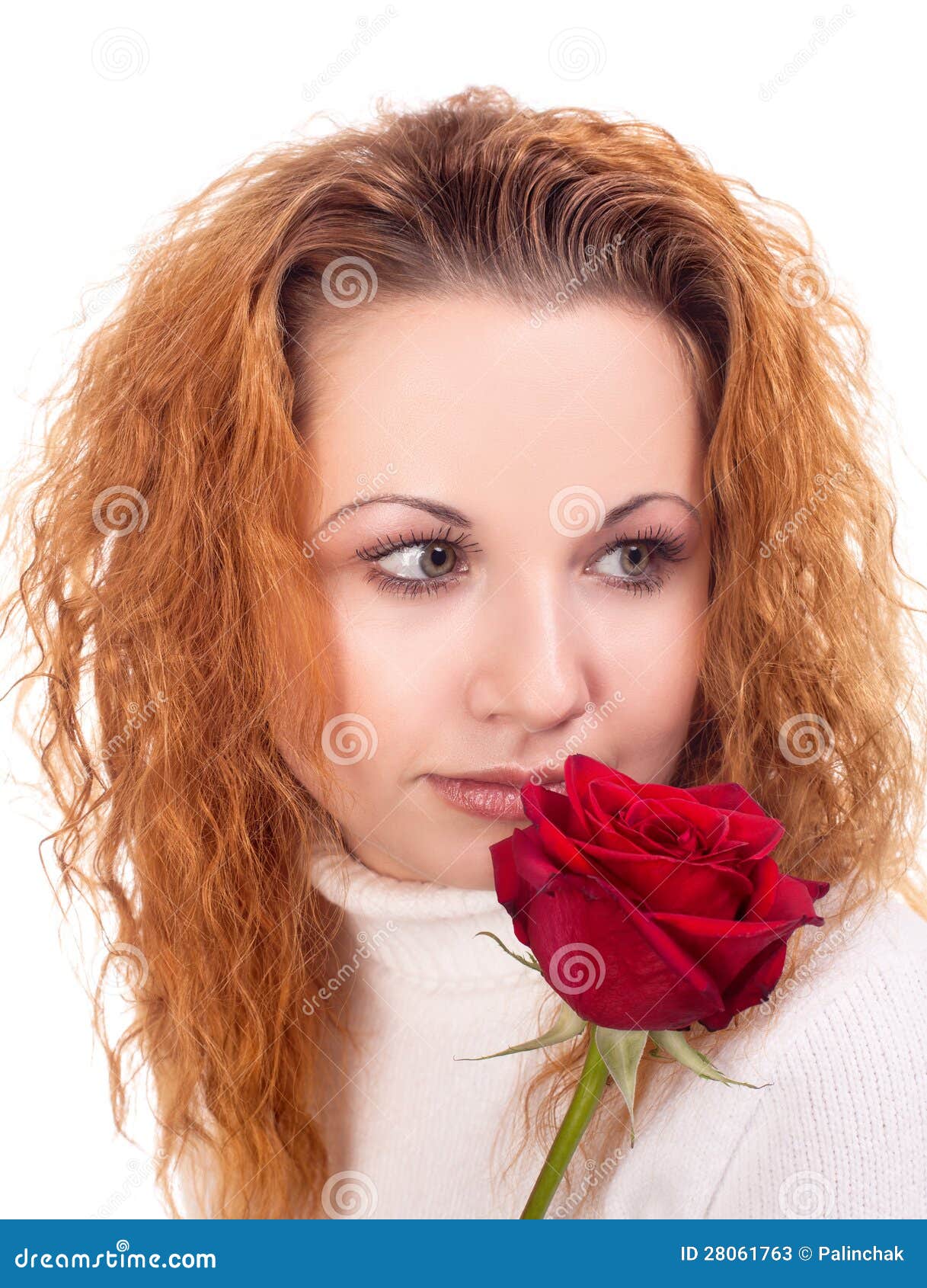 Woman with red rose stock image. Image of groomed, healthy - 28061763