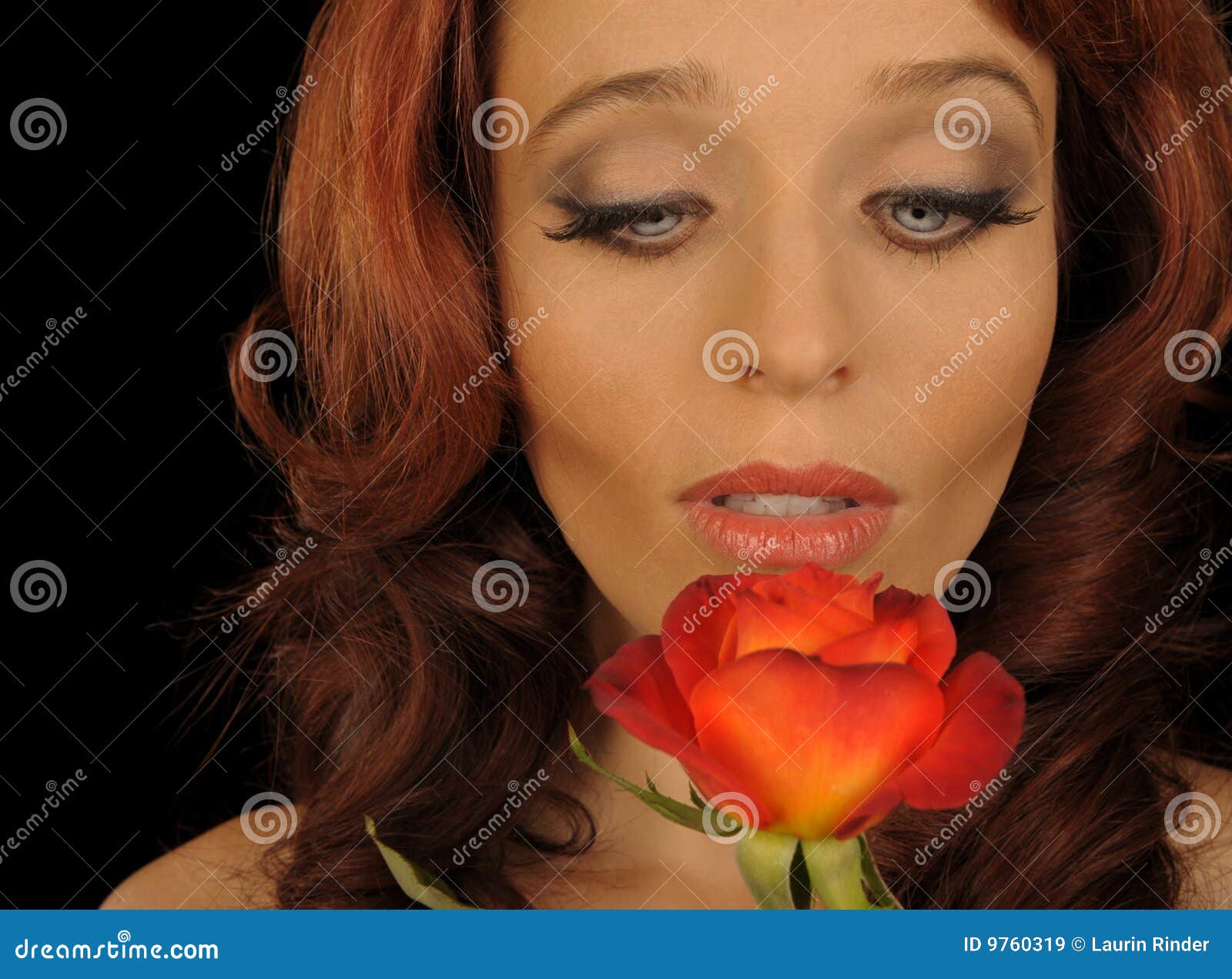 Woman with red Rose stock image. Image of diversity, attractive - 9760319