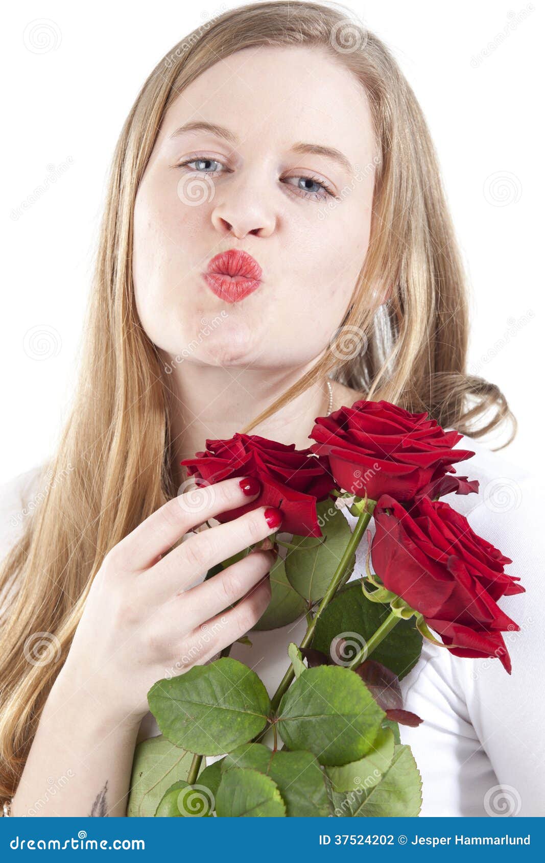 Woman with red roses.GN stock photo. Image of person - 37524202