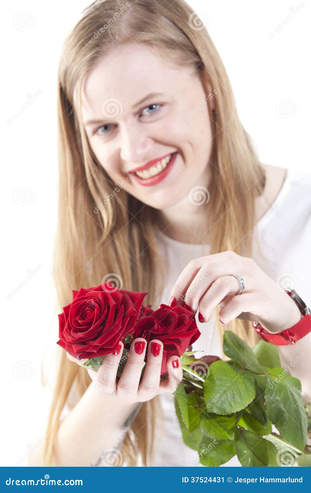 Woman with red roses.GN stock image. Image of female - 37524431