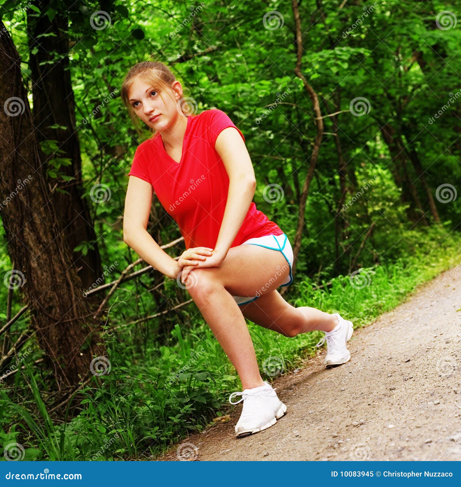 Woman in Red Running stock image. Image of person, figure - 10083945