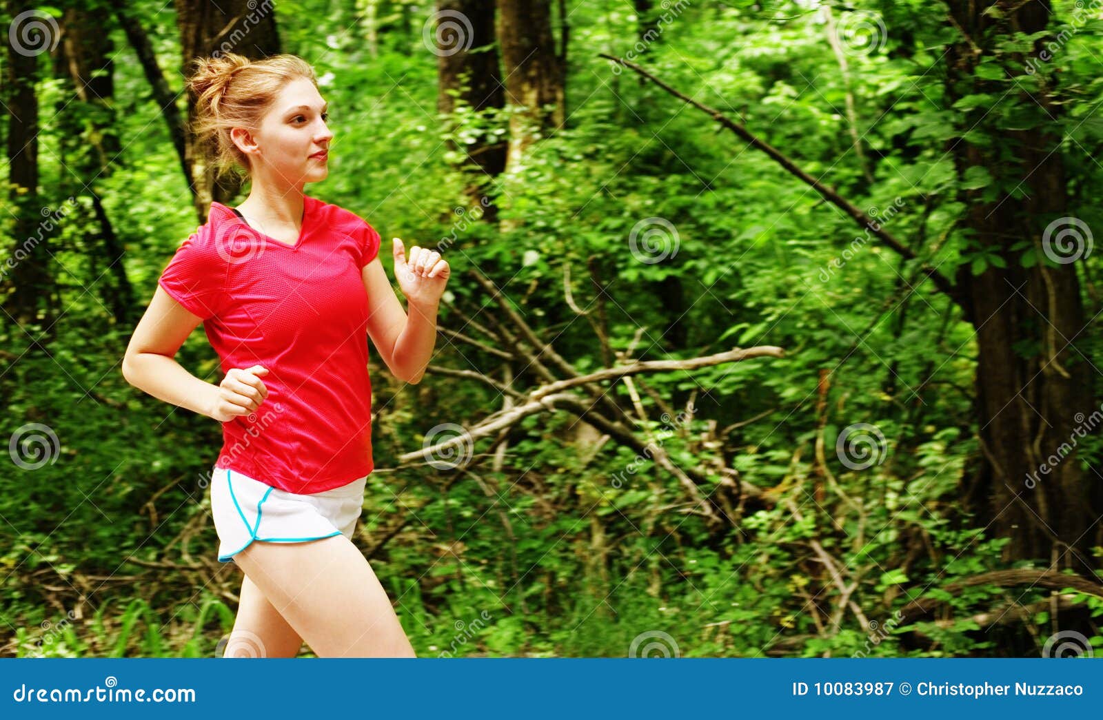 Woman in Red Running stock image. Image of person, activity - 10083987