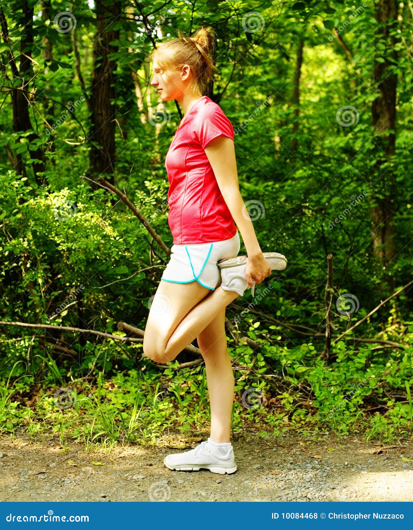 Woman in Red Running stock photo. Image of outdoor, nature - 10084468