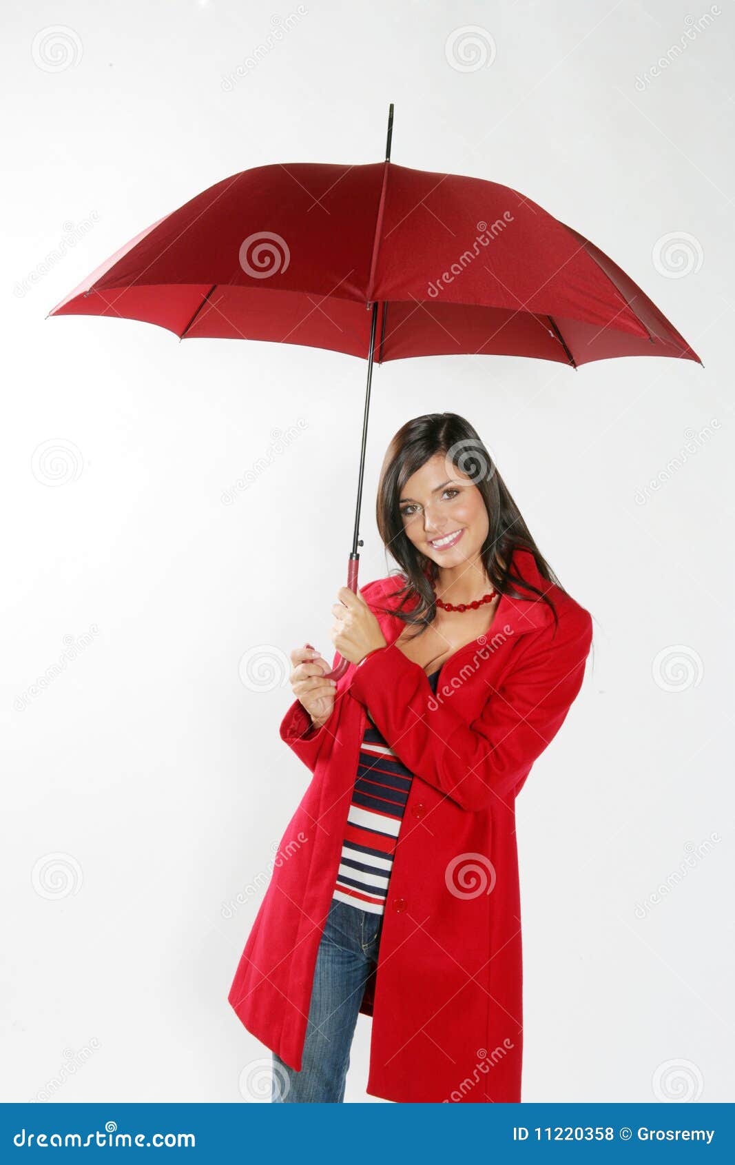 Woman with red umbrella. stock photo. Image of girl, protection - 11220358