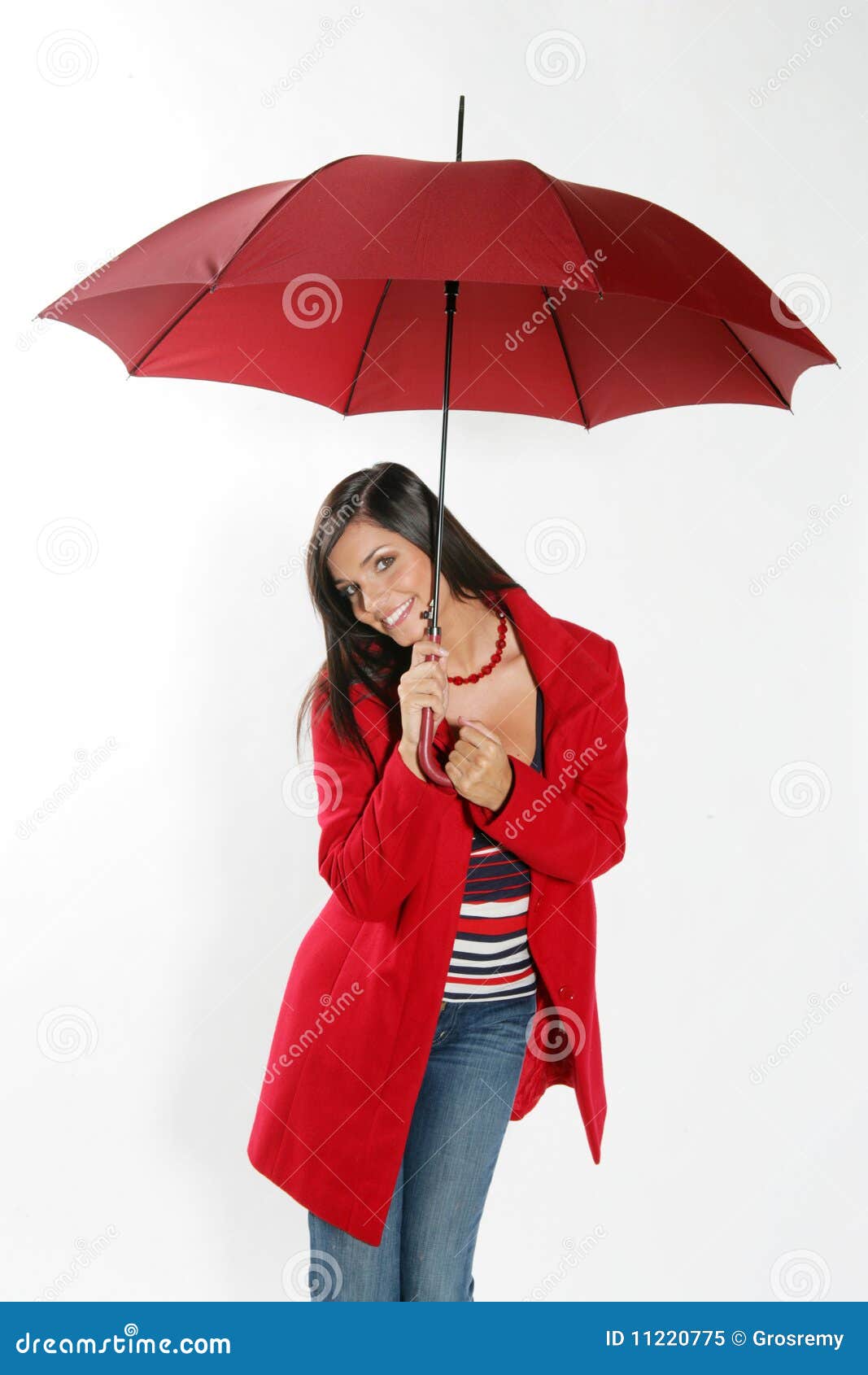 Woman with red umbrella. stock image. Image of attractive - 11220775