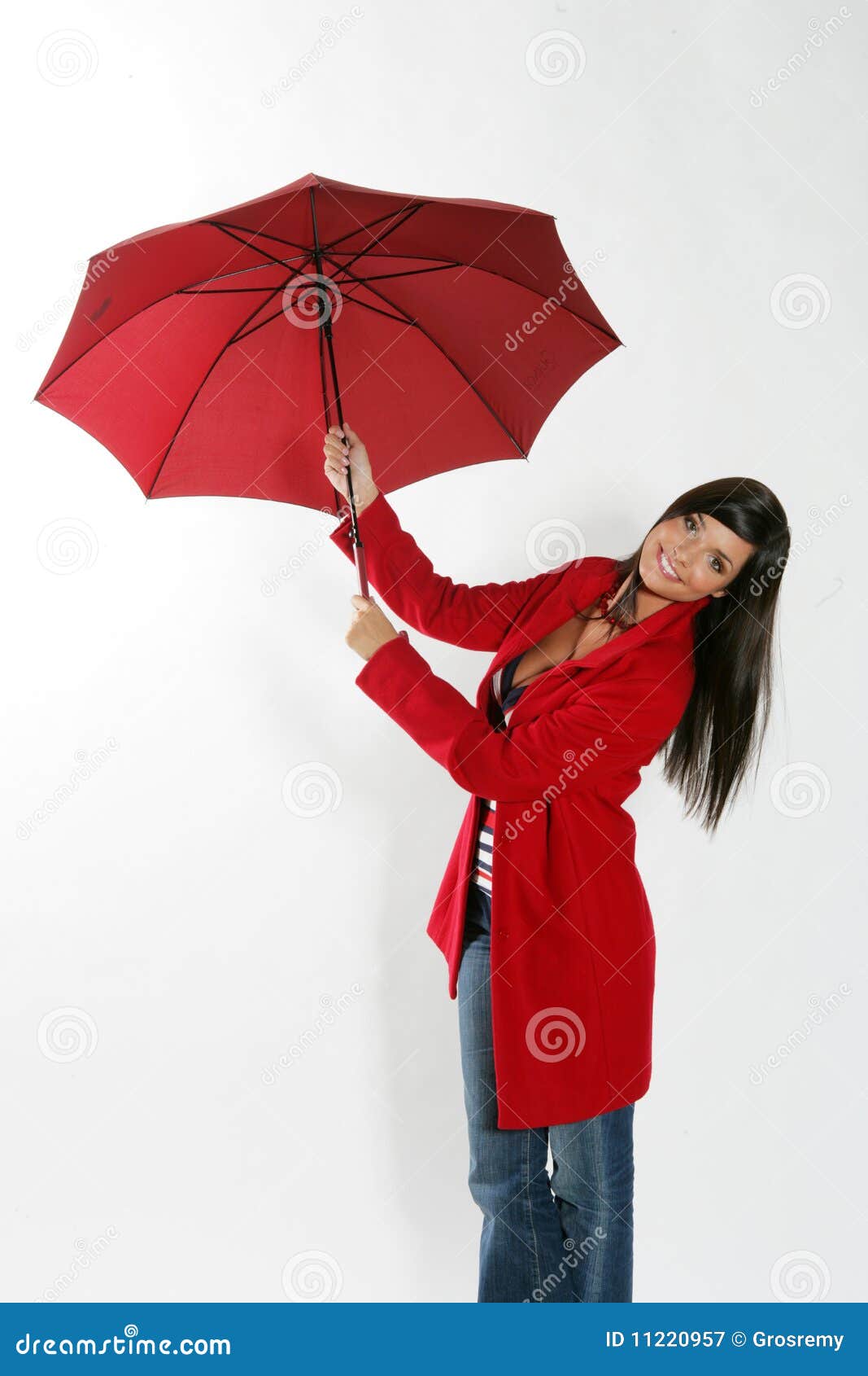Woman with red umbrella. stock image. Image of concept - 11220957