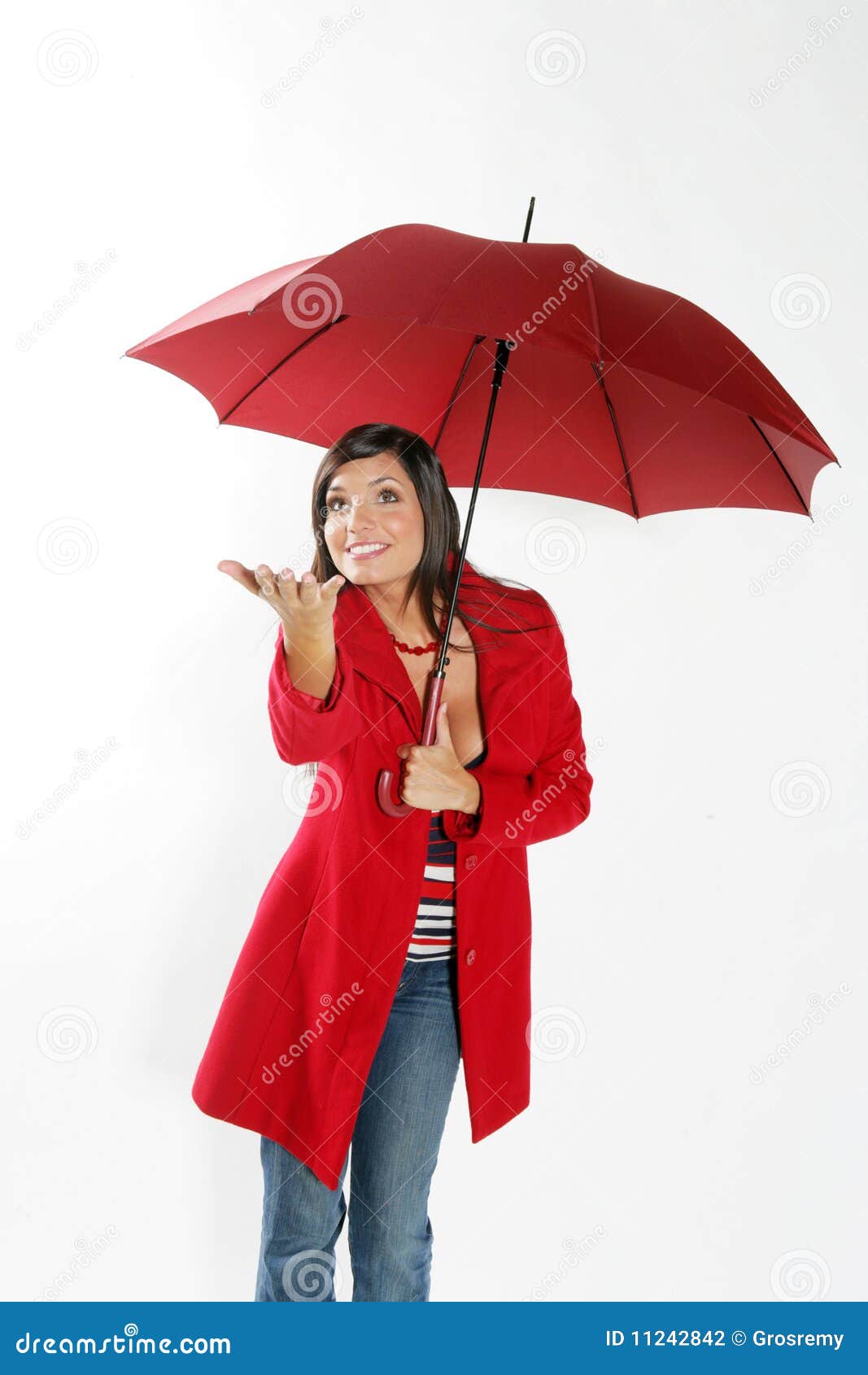 Woman with red umbrella. stock photo. Image of person - 11242842