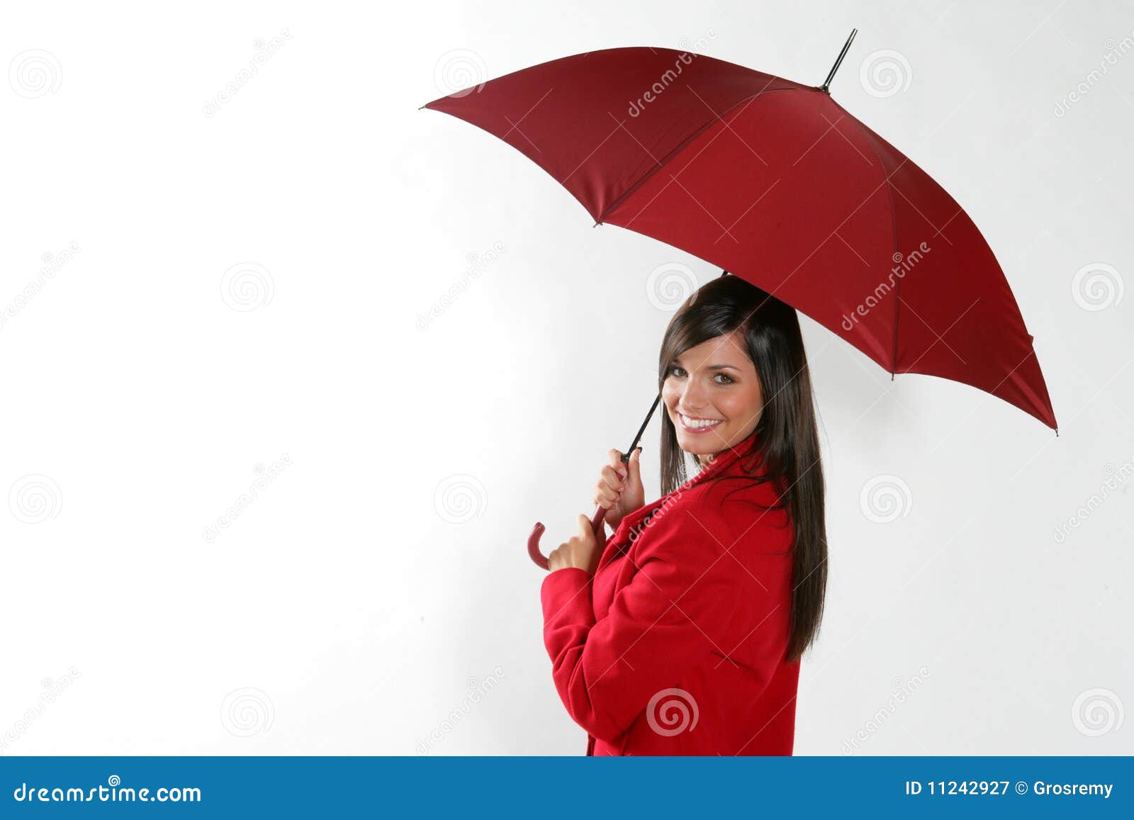 Woman with red umbrella. stock image. Image of female - 11242927