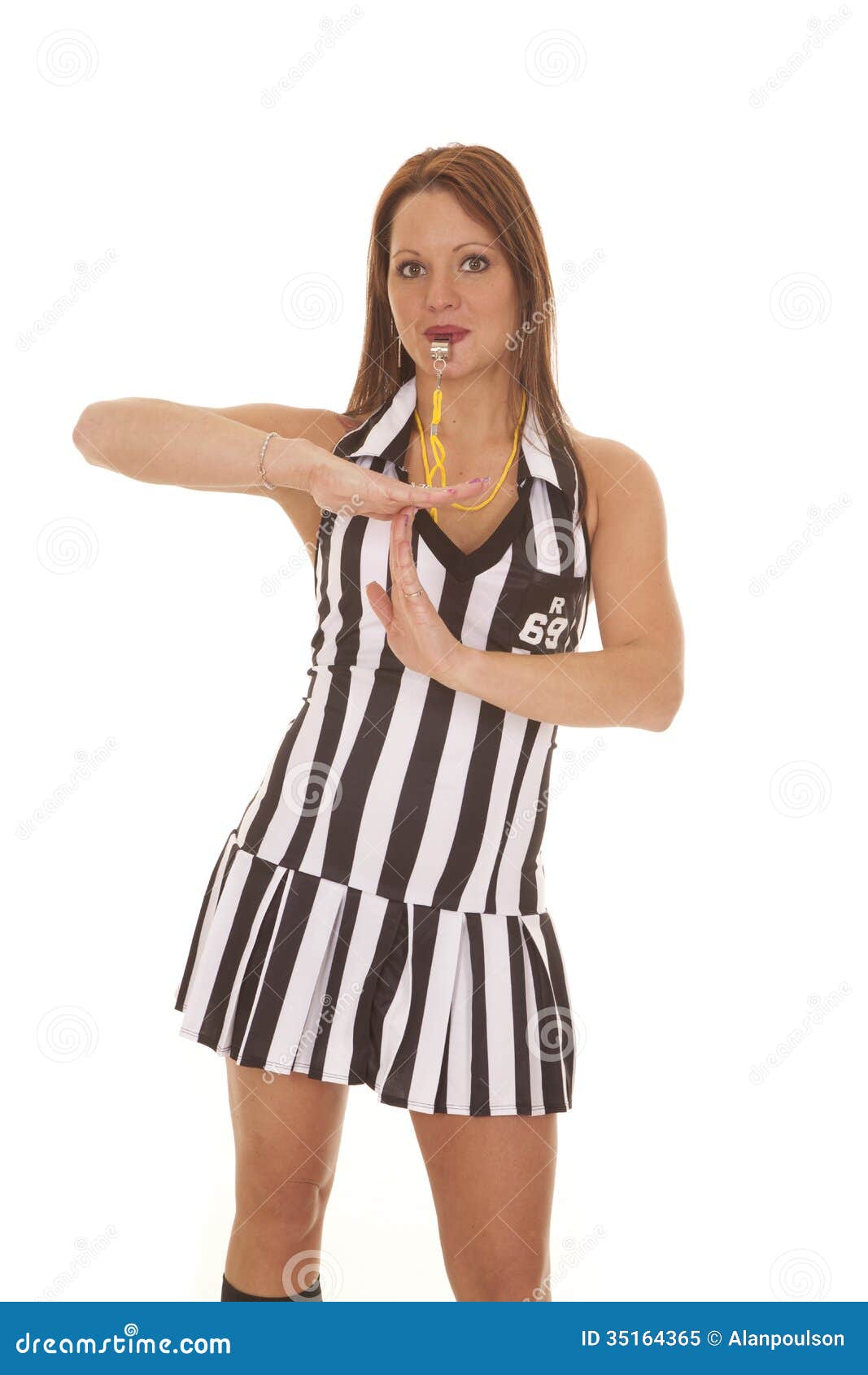 Woman Referee Signs Time Out Stock Image - Image of eyes, judge: 35164365
