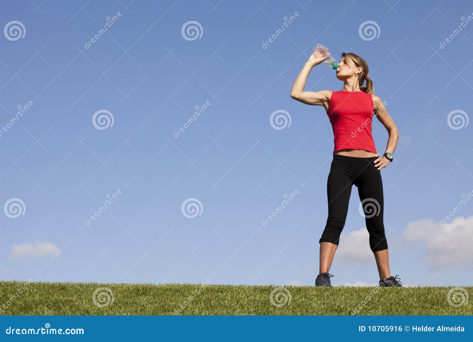 Woman Refreshing after the Exercise Stock Photo - Image of human, drink ...