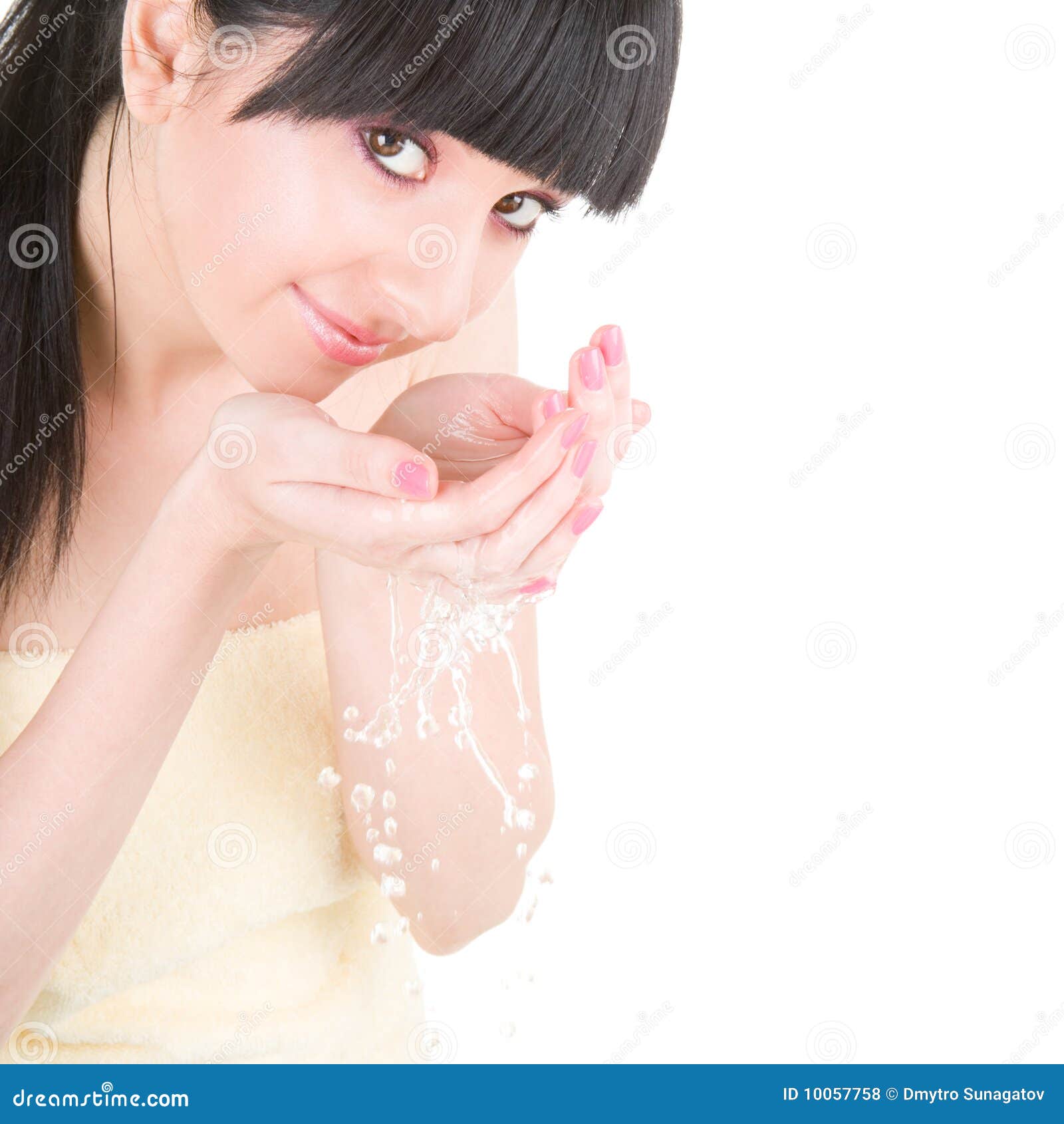 Woman refreshing the face stock photo. Image of happy - 10057758