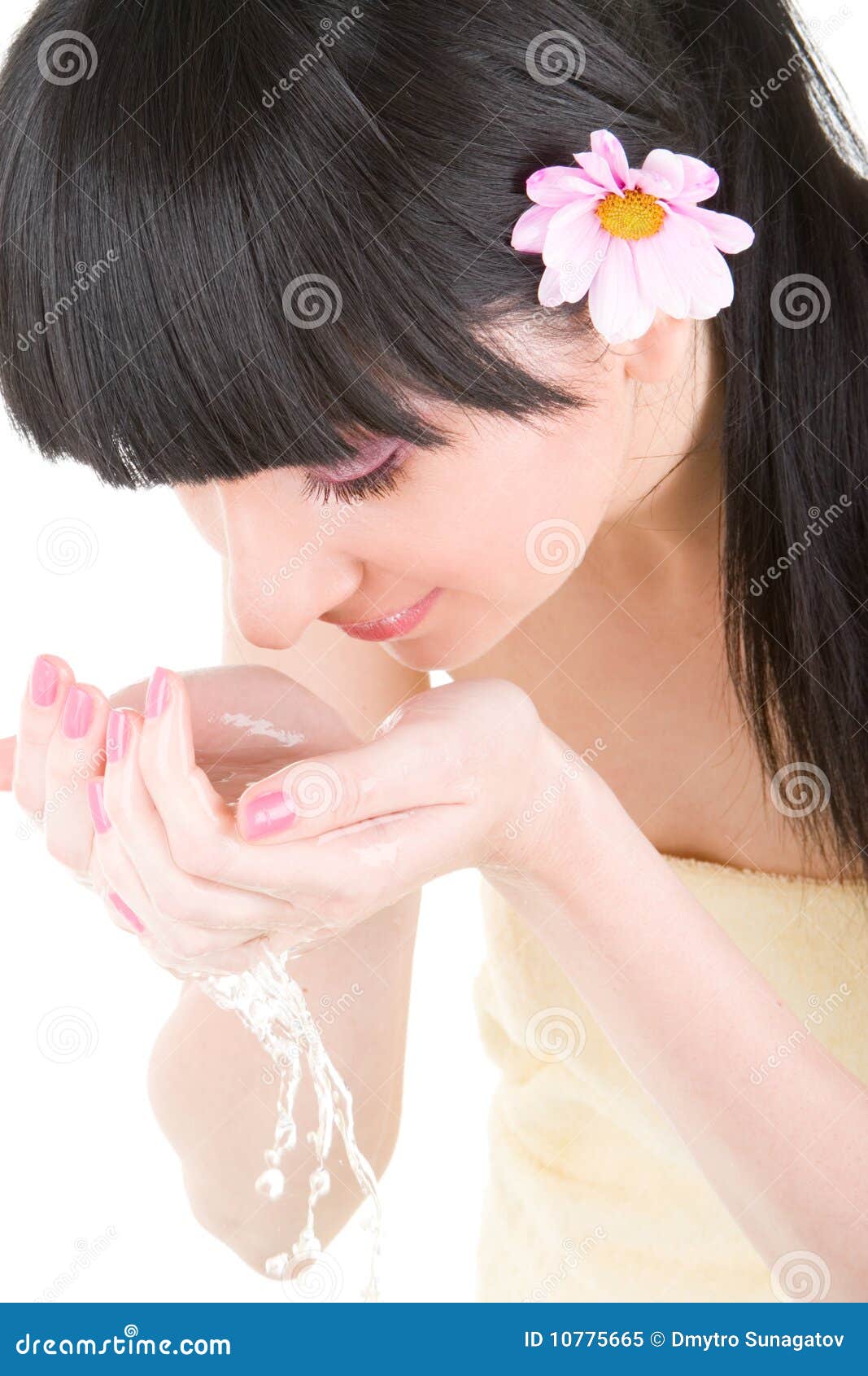 Woman refreshing the face stock image. Image of pleasure - 10775665