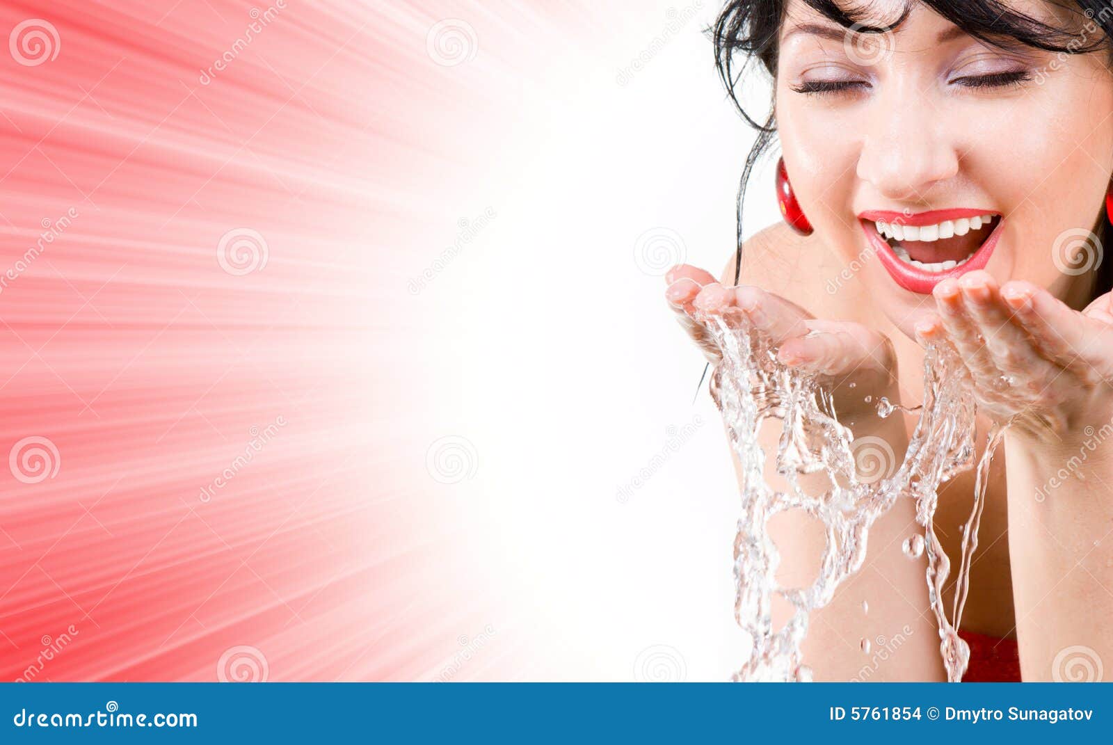Woman refreshing the face stock photo. Image of bathroom - 5761854