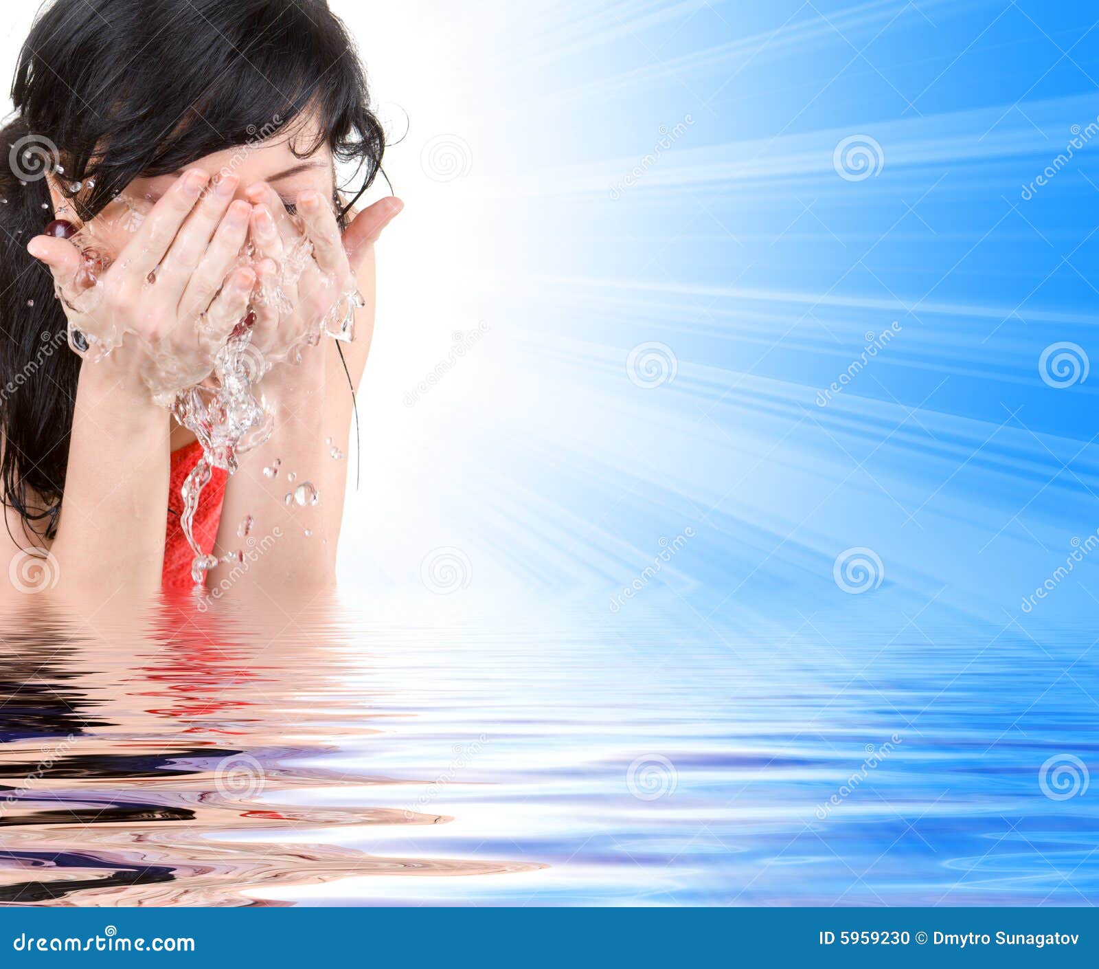 Woman refreshing the face stock photo. Image of head, care - 5959230