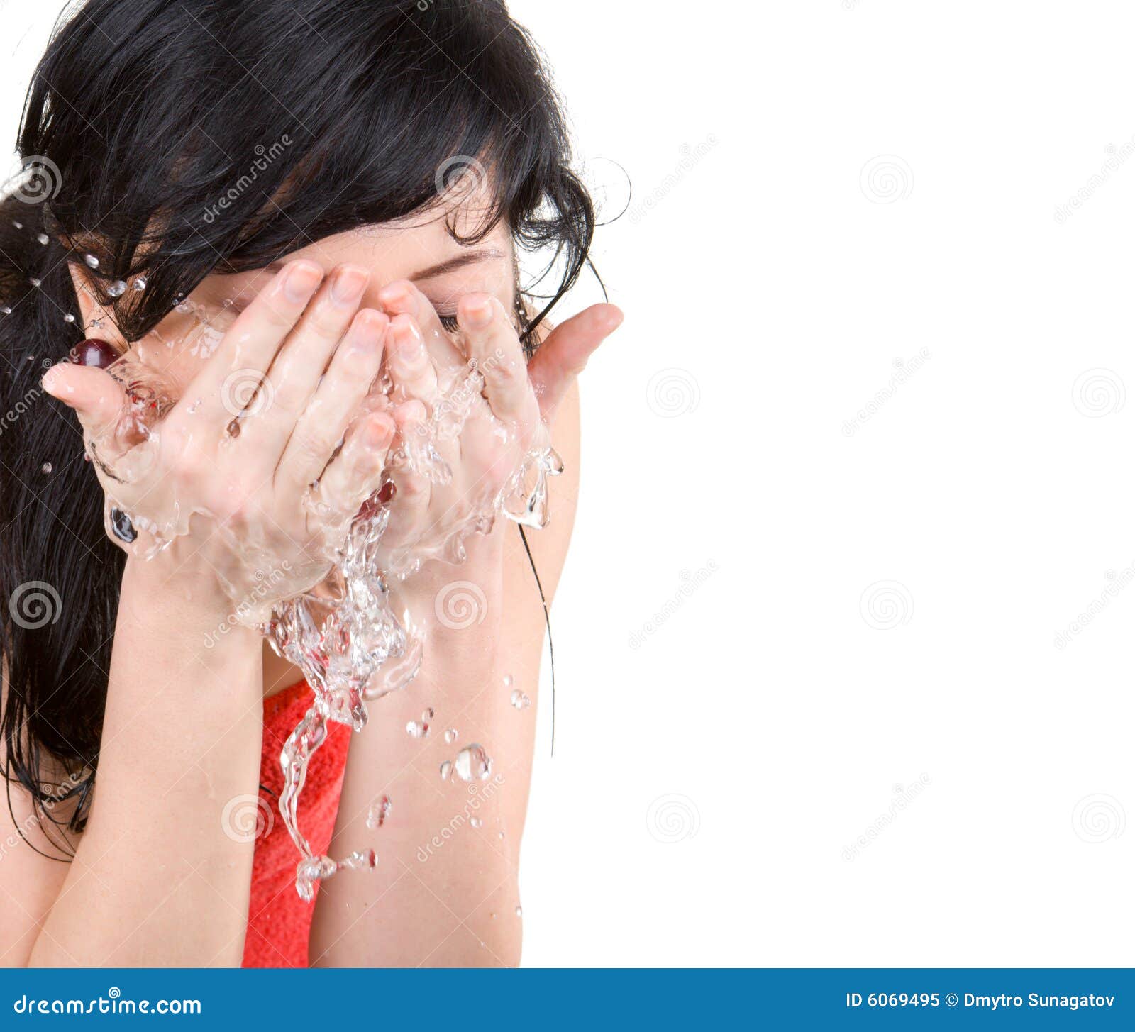 Woman refreshing the face stock image. Image of care, clean - 6069495