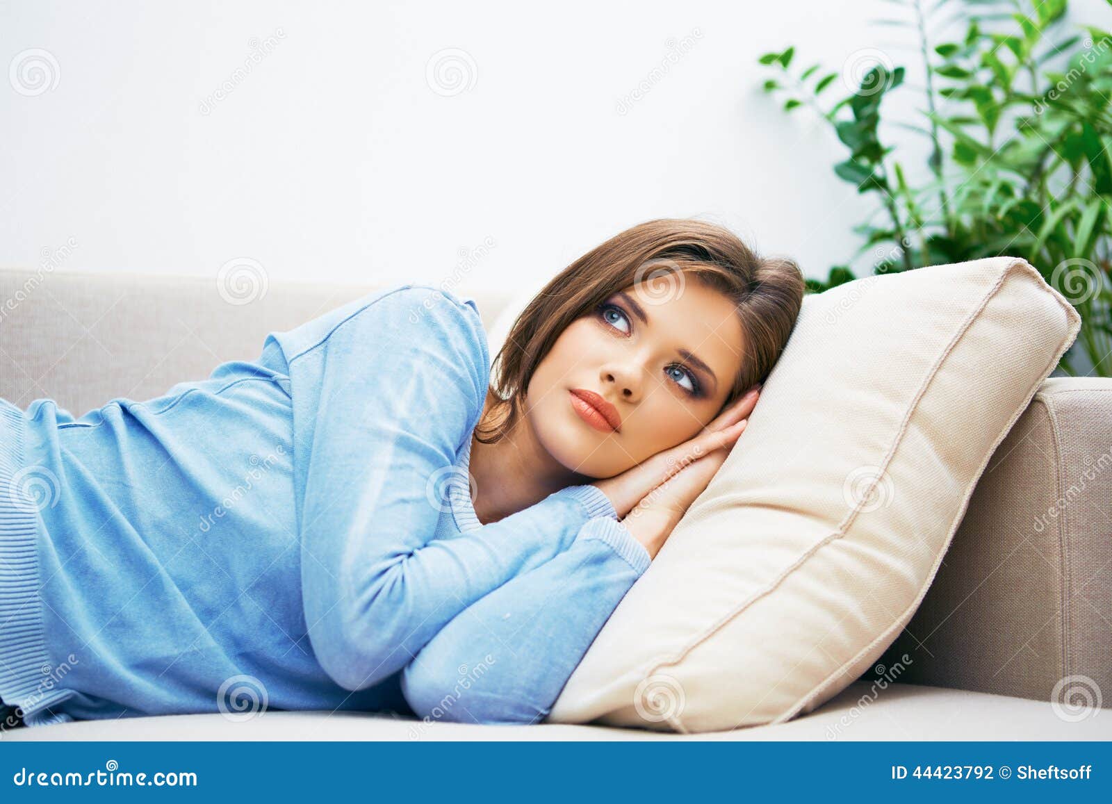 Woman relax at home. stock photo. Image of adult, relaxation - 44423792