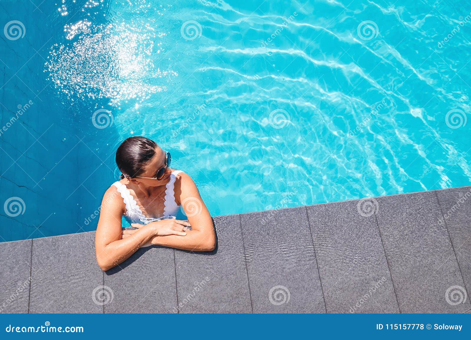 Woman Relax in Swimming Pool Stock Photo - Image of healthy, health ...