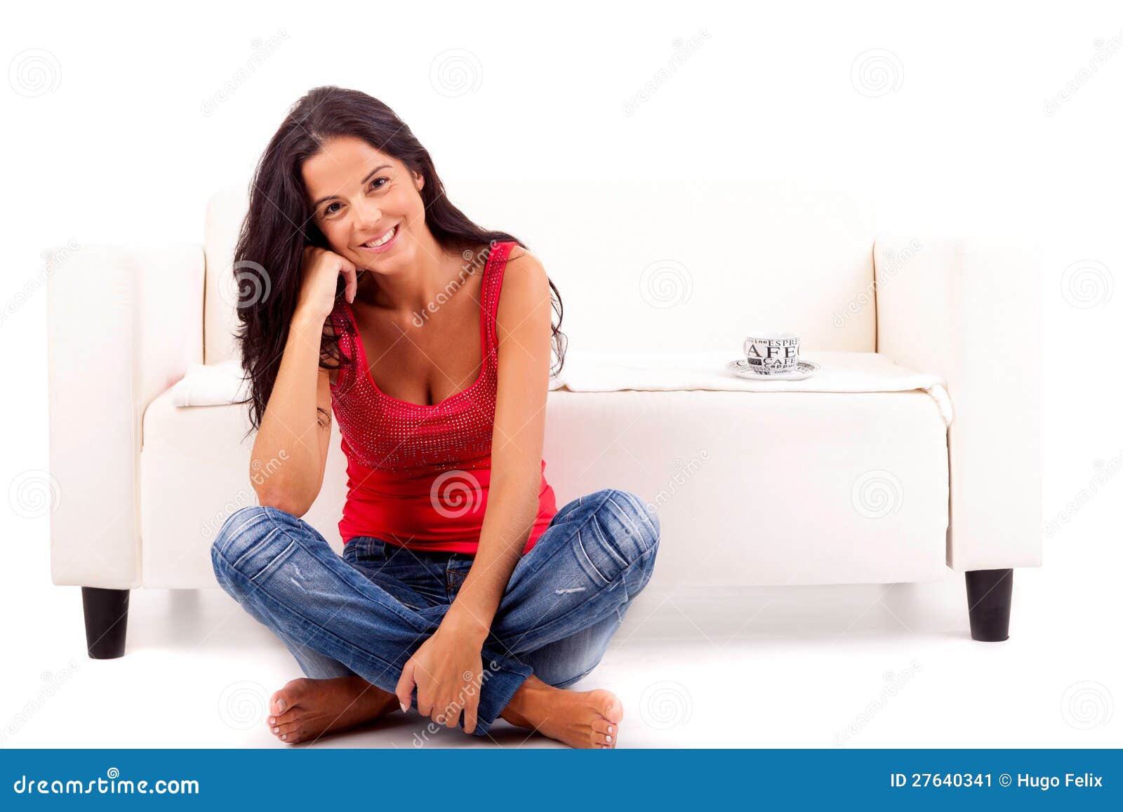 Woman relaxing stock image. Image of happiness, indoor - 27640341