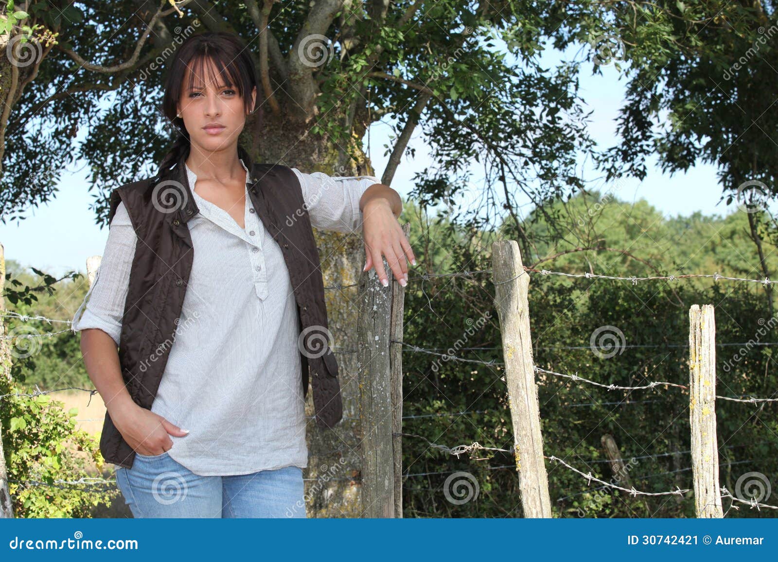 Woman Relaxing in the Countryside Stock Image - Image of girl ...